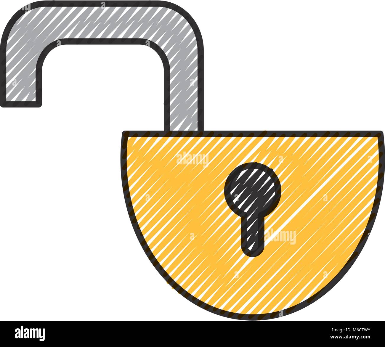 grated open padlock object to protection privacy Stock Vector Image ...