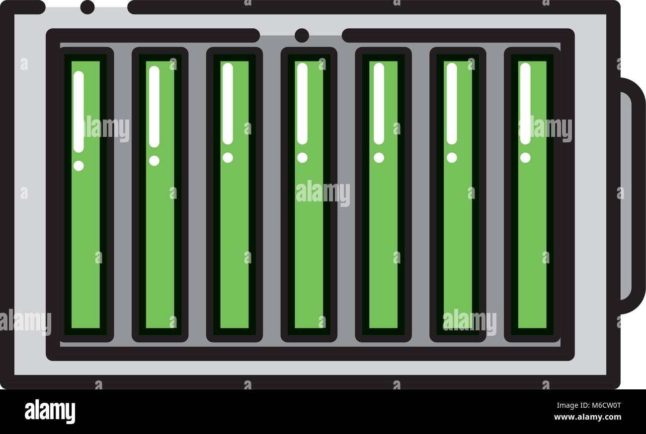 dashed line battery power technology with level charge Stock Vector ...