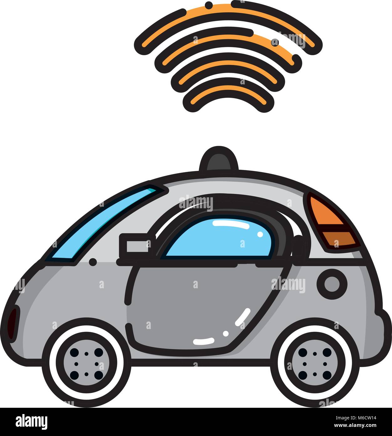 dashed line police car with digital wifi connection Stock Vector Image ...