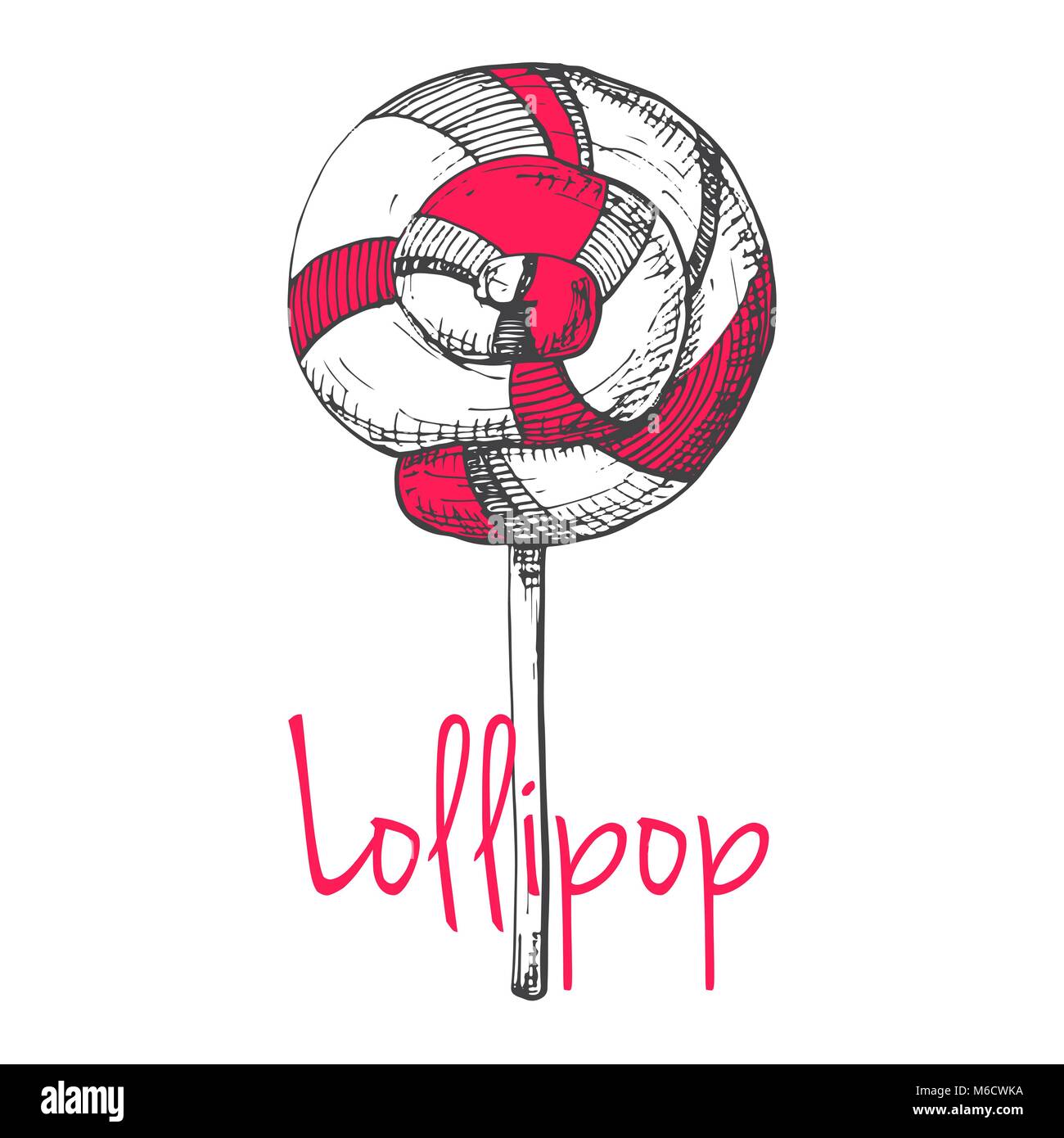 Hand drawn lollipop isolated on white background. Vector illustration ...
