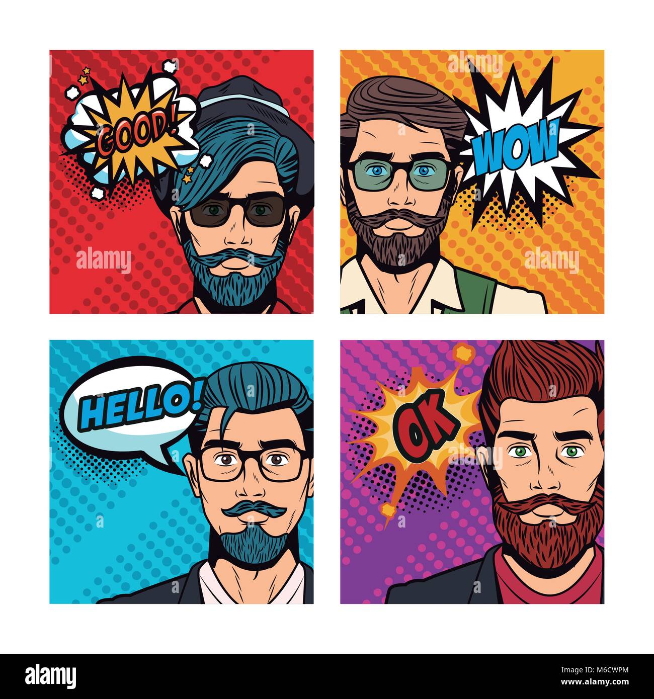 Fashion mens pop art collection Stock Vector Image & Art - Alamy