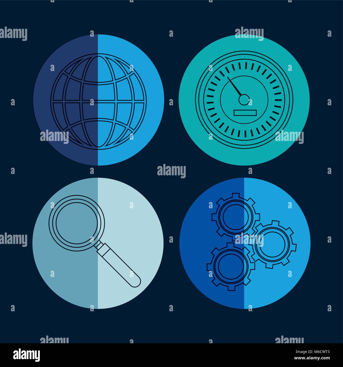 Collection of database round icons Stock Vector Image & Art - Alamy