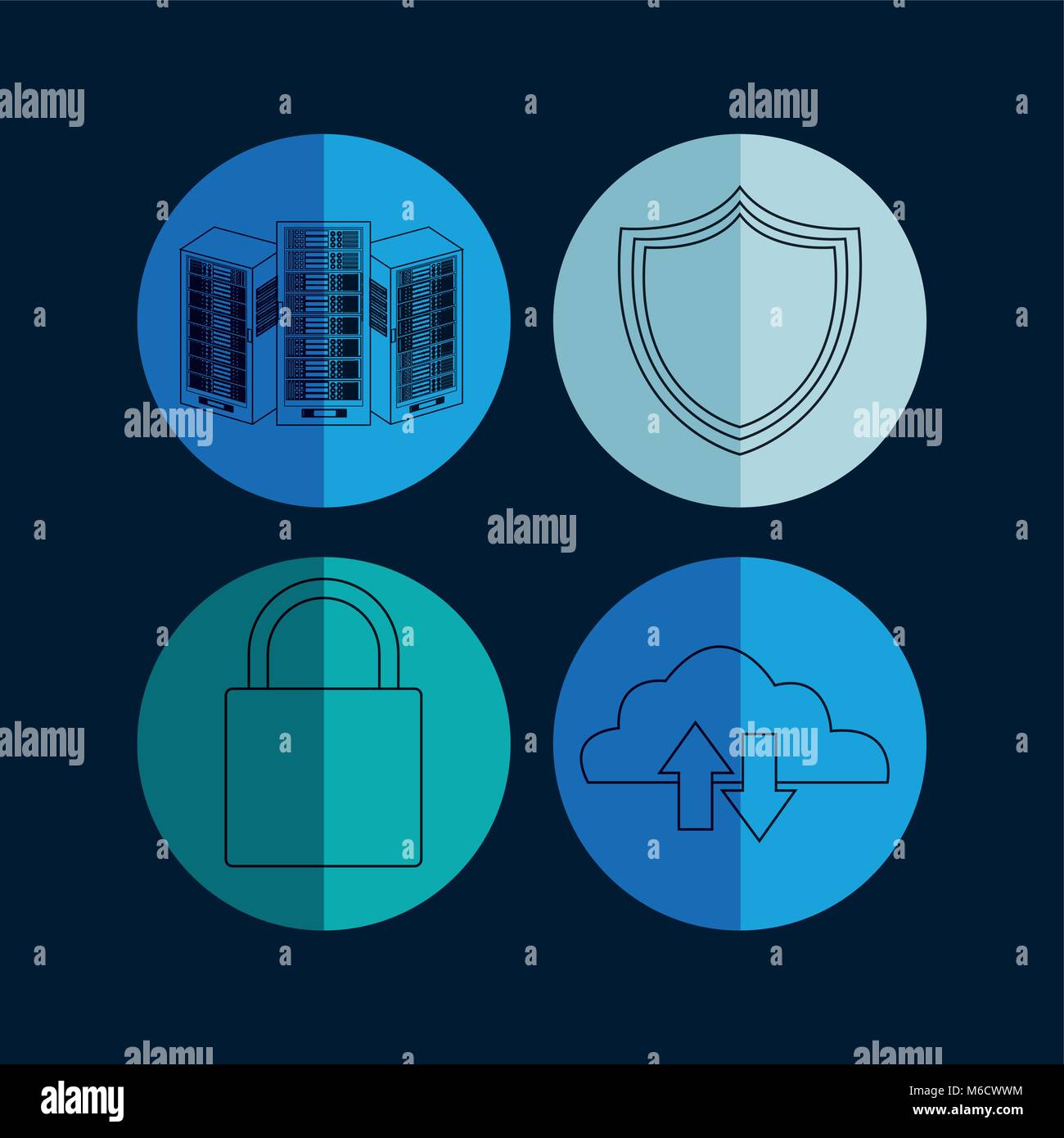 Collection of database round icons Stock Vector Image & Art - Alamy