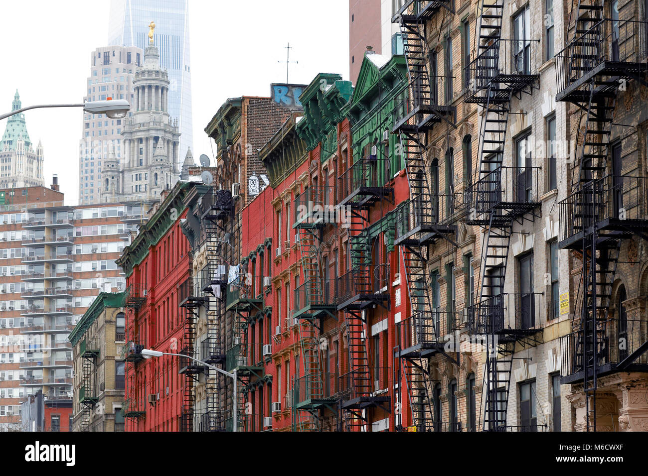 Old tenements in the shadow of city government and modern capitalism ...