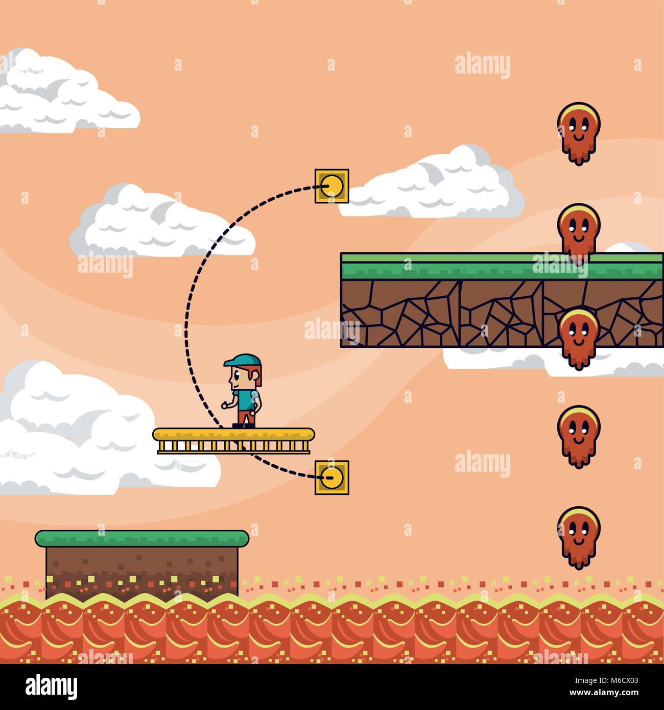 Pixelated game scenery Stock Vector Image & Art - Alamy