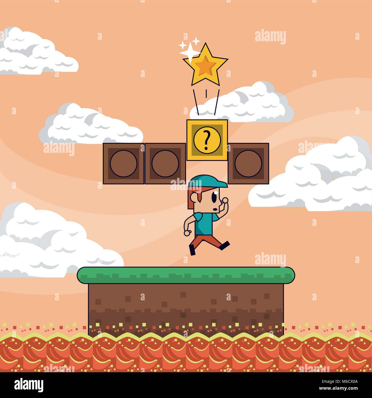 Pixelated game scenery Stock Vector Image & Art - Alamy