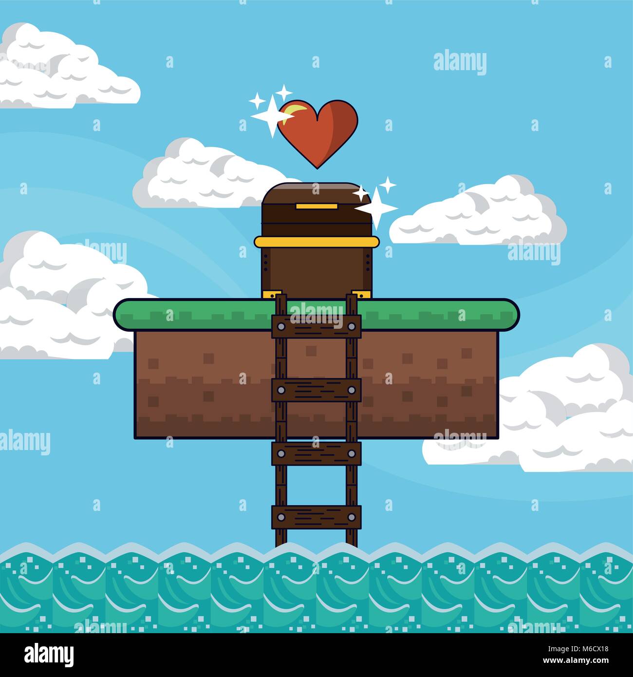 Pixelated game scenery Stock Vector Image & Art - Alamy