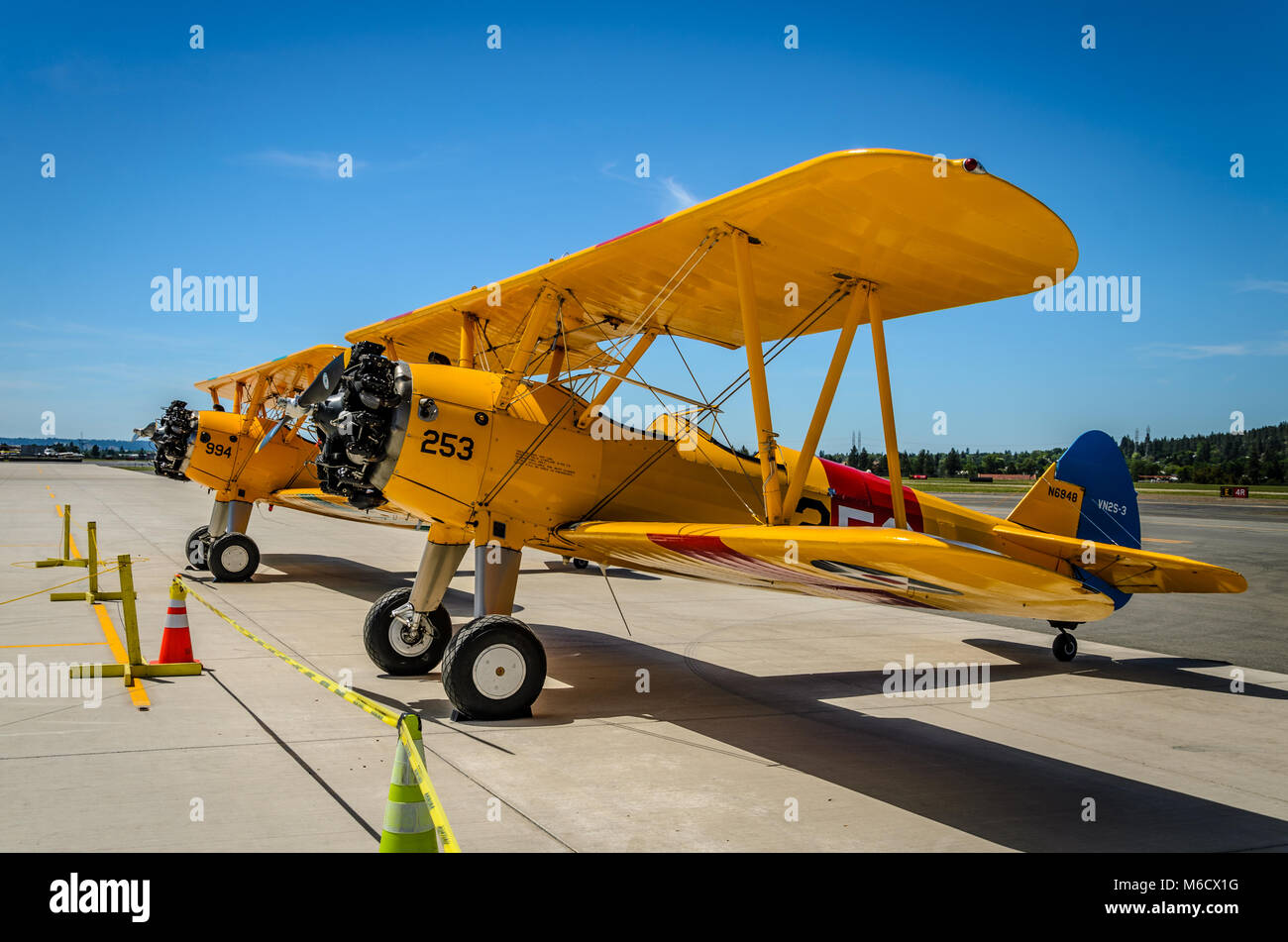 Vintage Stearman Biplane Stock Photo - Alamy