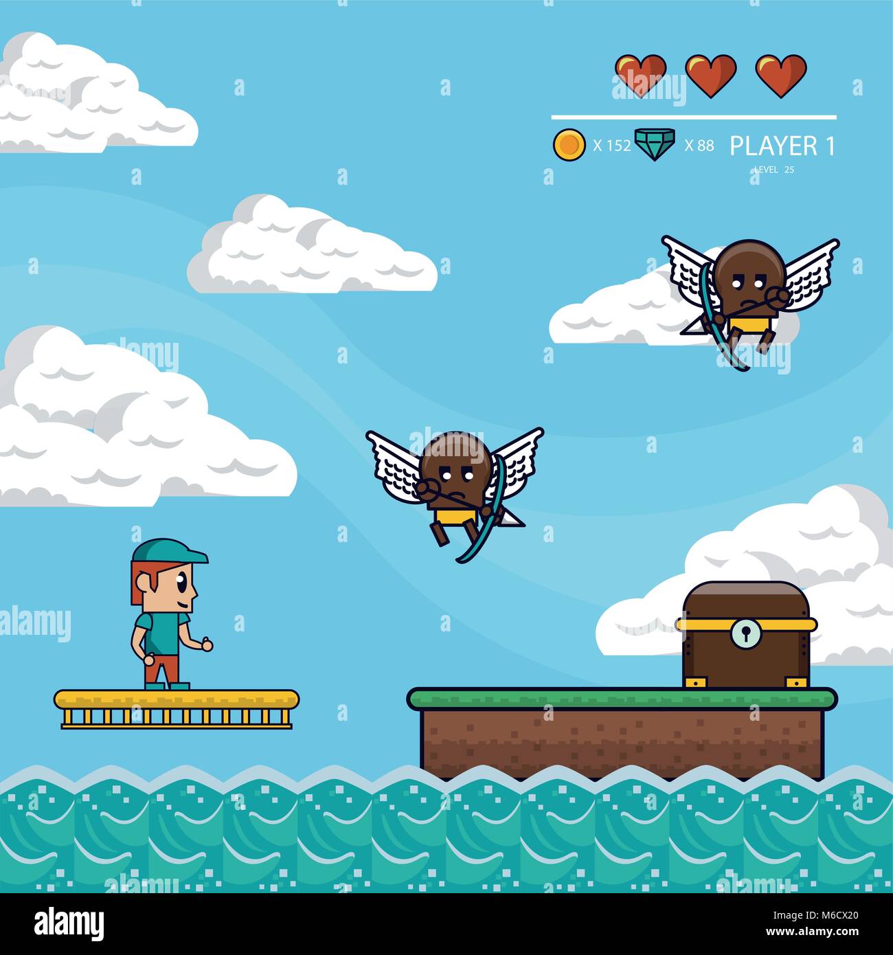 Pixelated game scenery Stock Vector Image & Art - Alamy