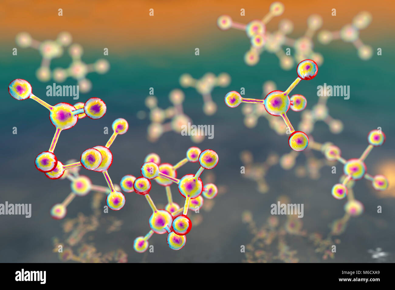 Abstract molecule model, illustration Stock Photo - Alamy