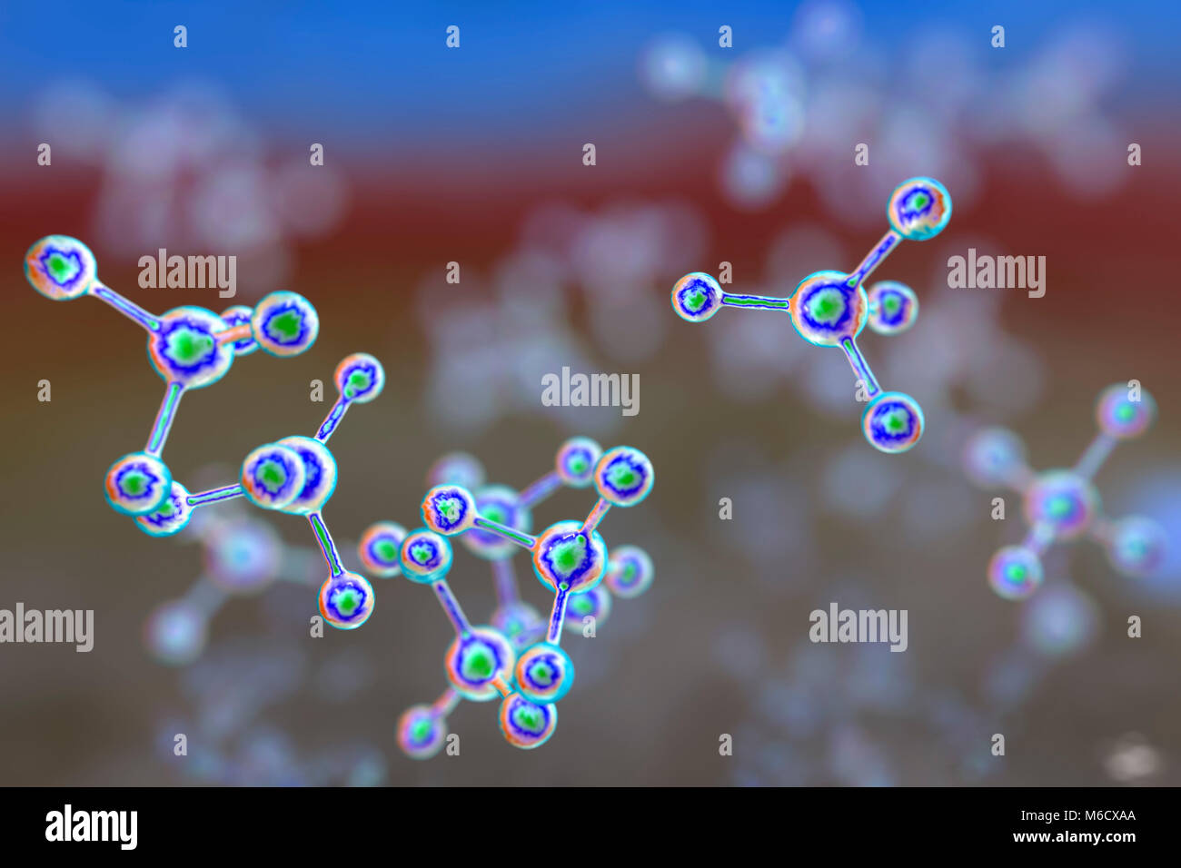 Abstract molecule model, illustration Stock Photo - Alamy