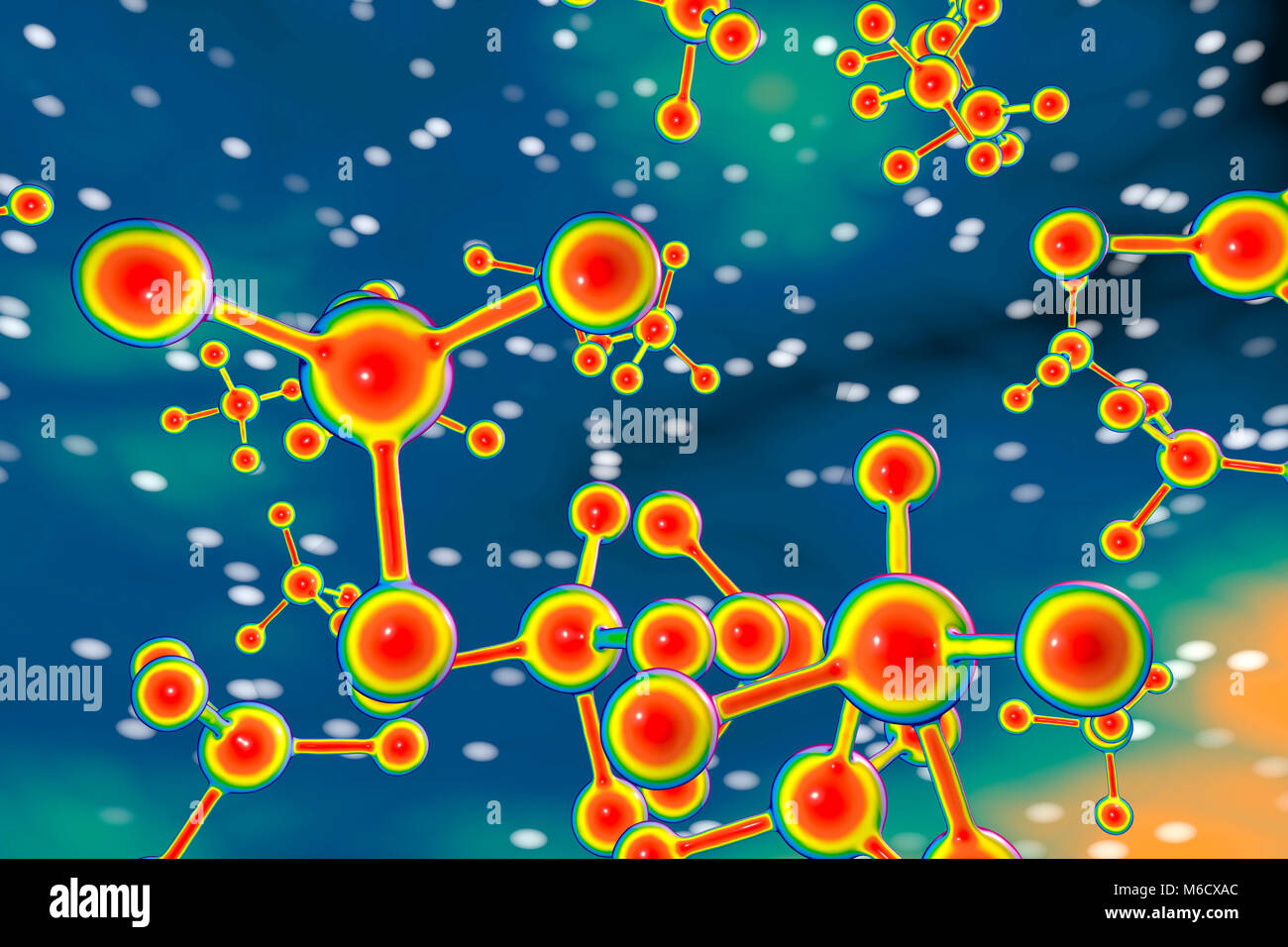 Abstract molecule model, illustration Stock Photo - Alamy