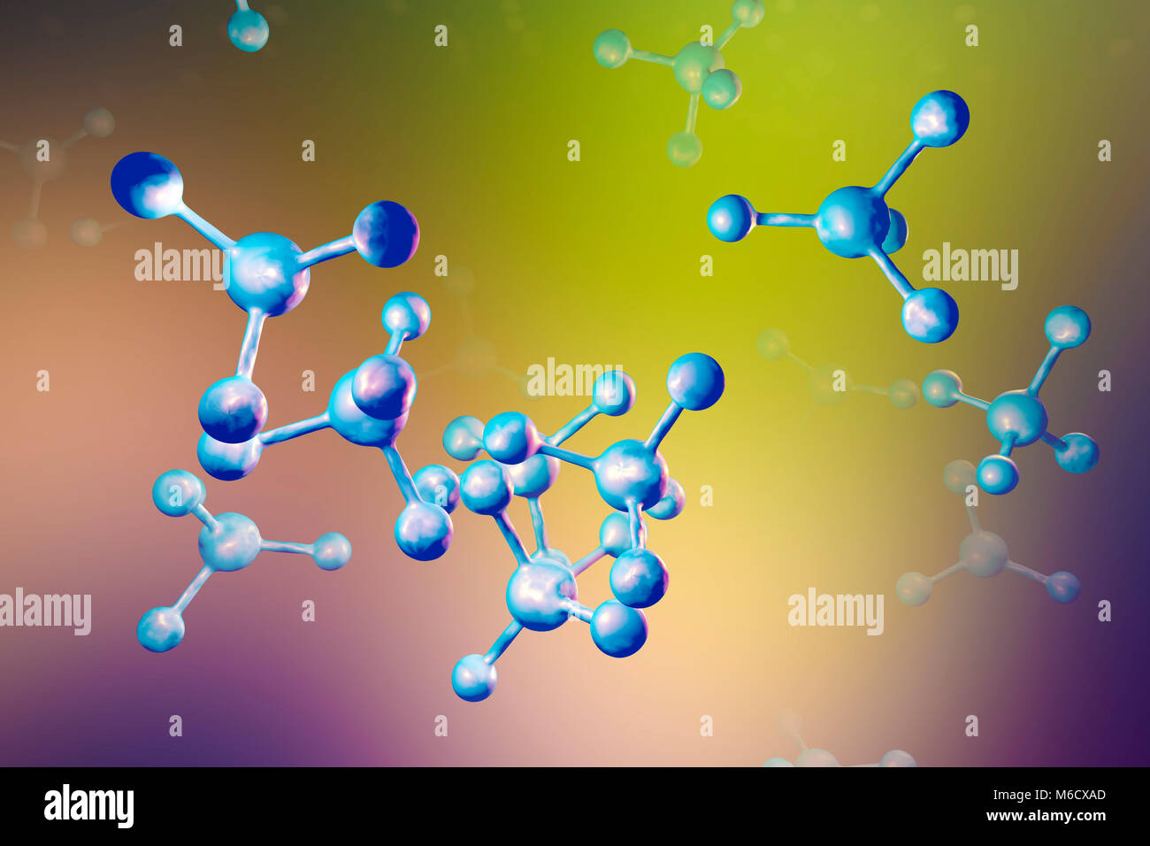 Abstract molecule model, illustration Stock Photo - Alamy
