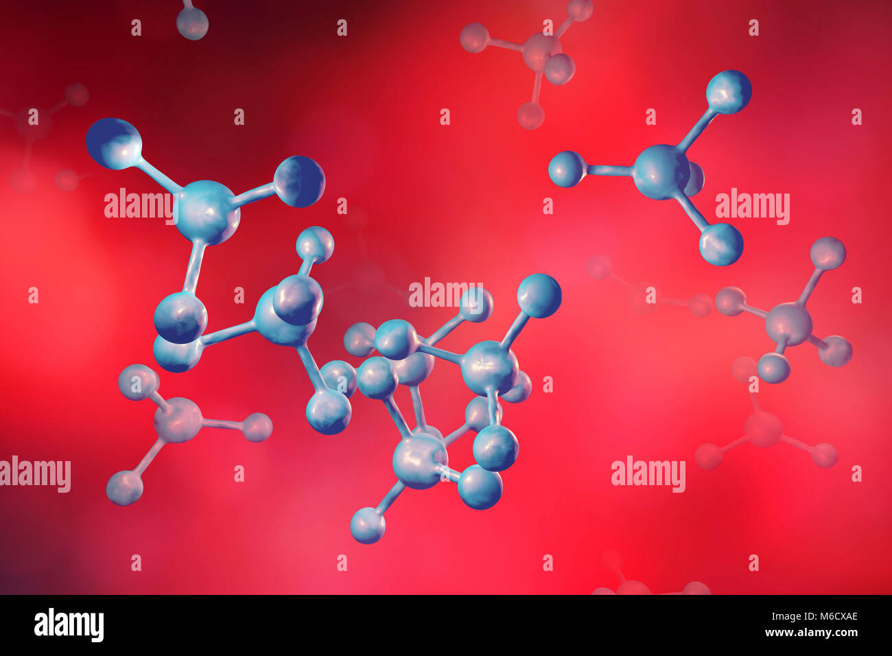 Abstract molecule model, illustration Stock Photo - Alamy