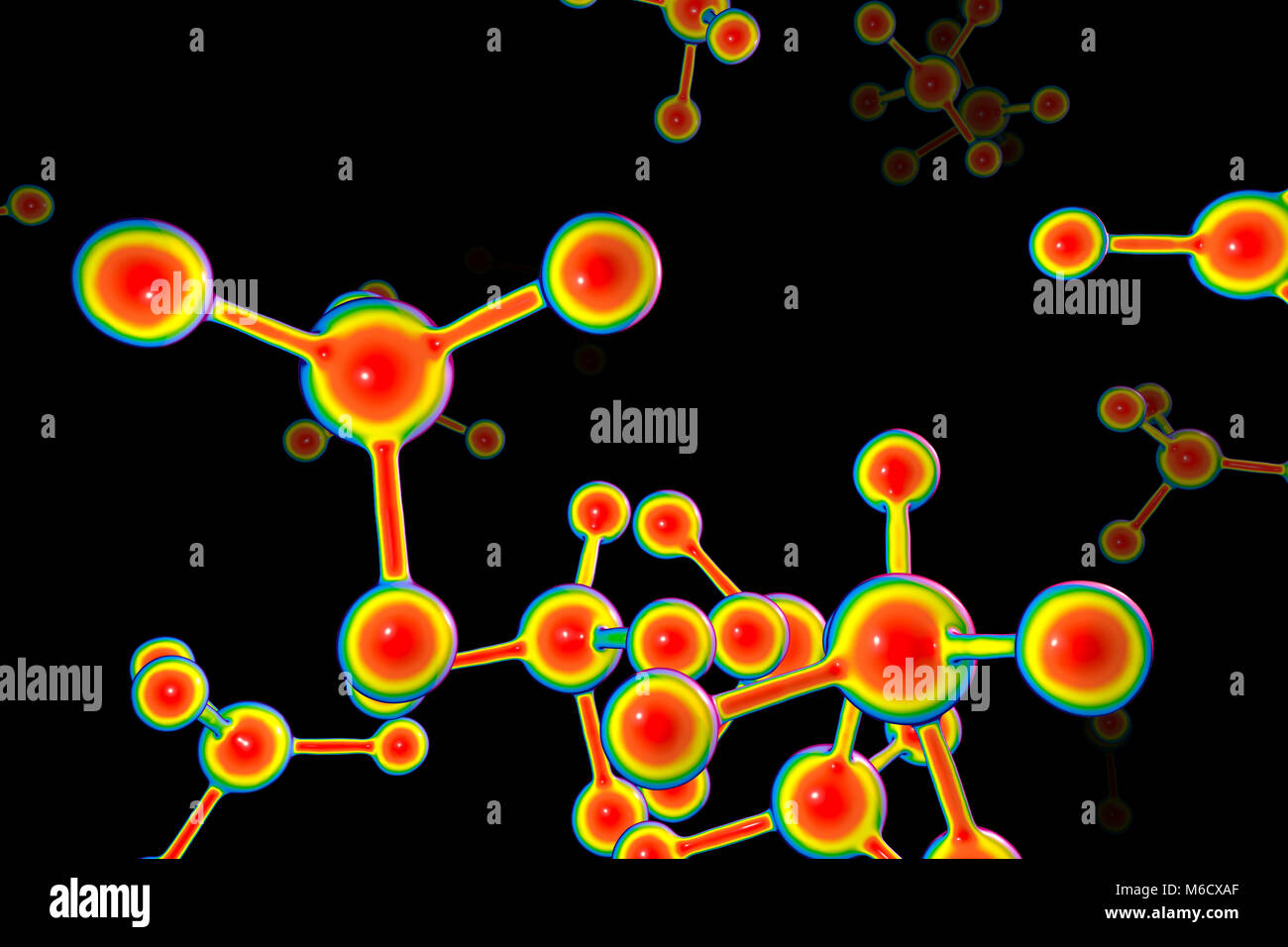 Abstract molecule model, illustration Stock Photo - Alamy