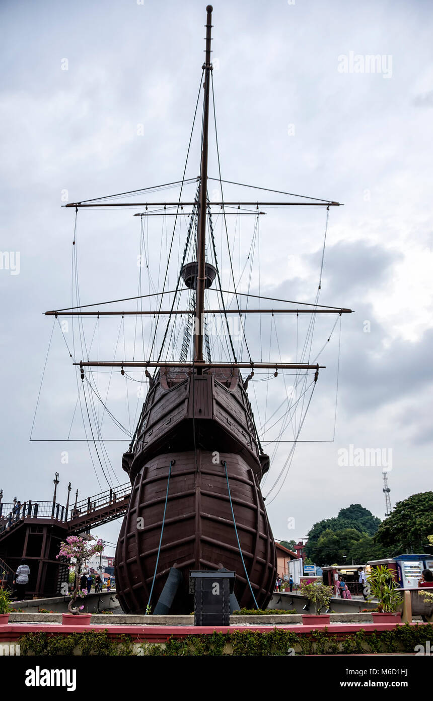 Melaka, Malaysia - August 01, 2015: Ship, Malacca Maritime Museum. The ...