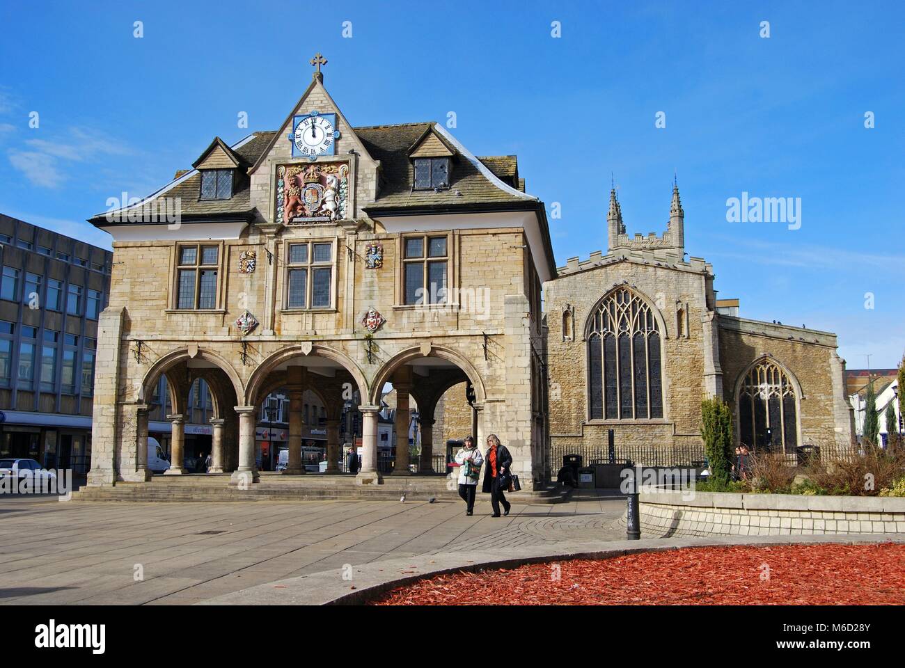 The Guildhall in Cathedral Square with the Church of St. John to rear ...