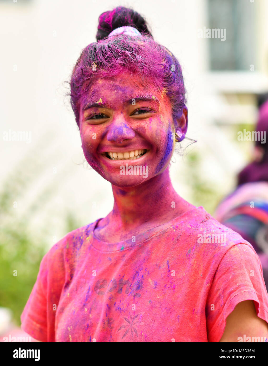 Doha, Indian Festival of colors. 2nd Mar, 2018. A girl of Indian ...