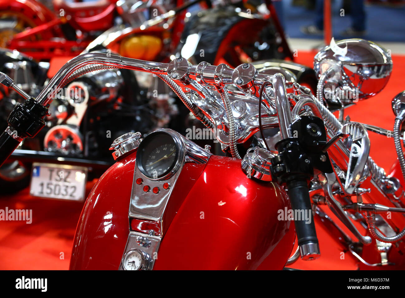 Nadarzyn, Poland, 2nd March 2018: Custom bike and oldtimer motorcycle ...