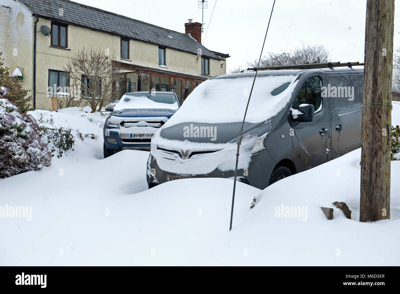Herefordshire, UK. 2 March 2018. The roads around the village of Little ...