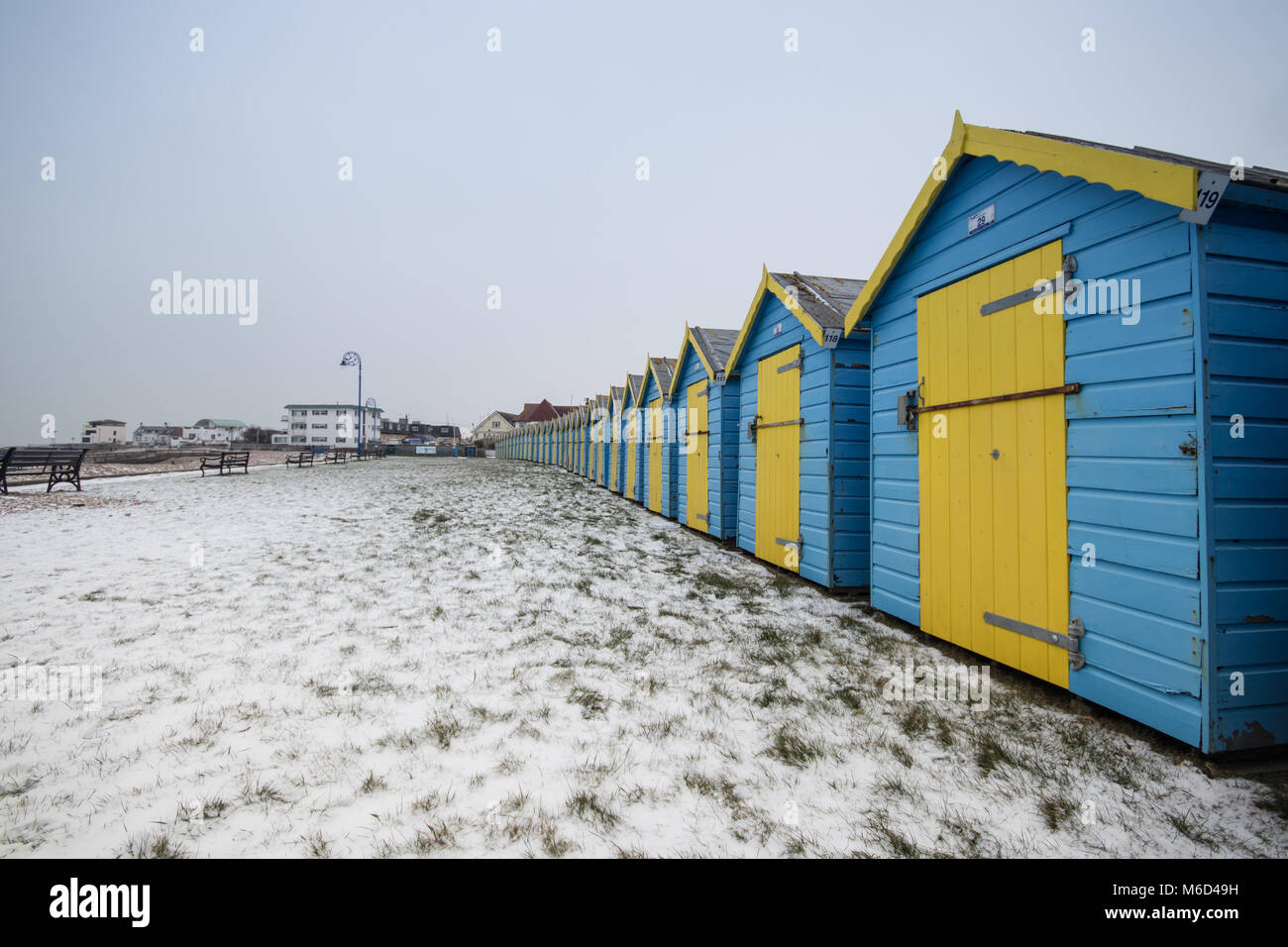 Bognor Regis promenade, Sussex, UK. 2nd March 2018.Wintry snow scenes ...