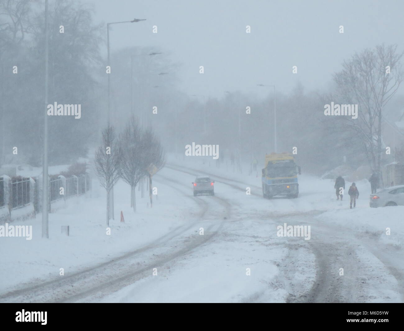 Dublin, Ireland. 2nd March, 2018. Heavy snowfall in Ballinteer, South ...