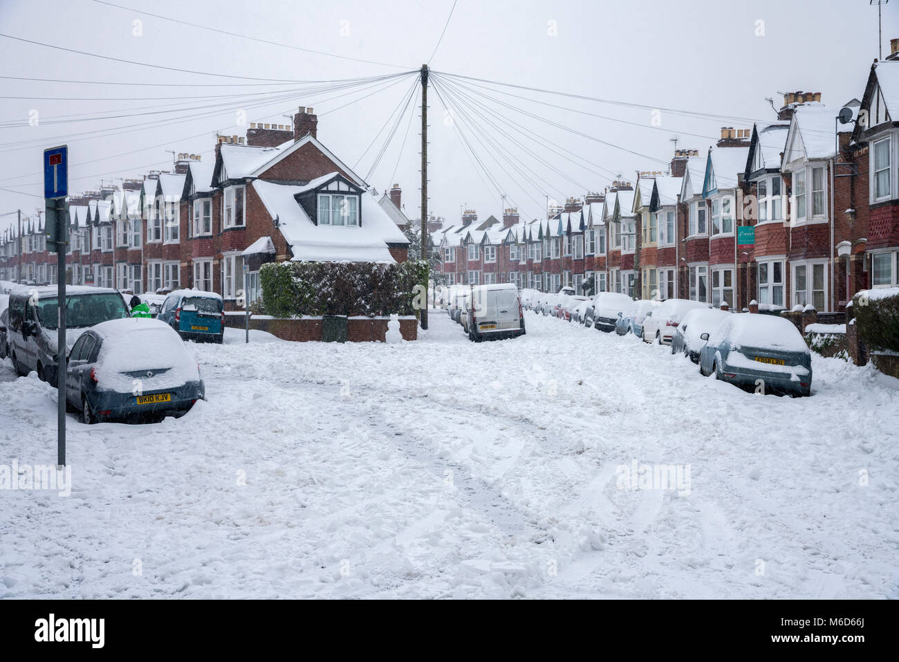 Exeter, Devon, UK. 2nd March 2018. UK Weather. Heavy snow and freezing ...
