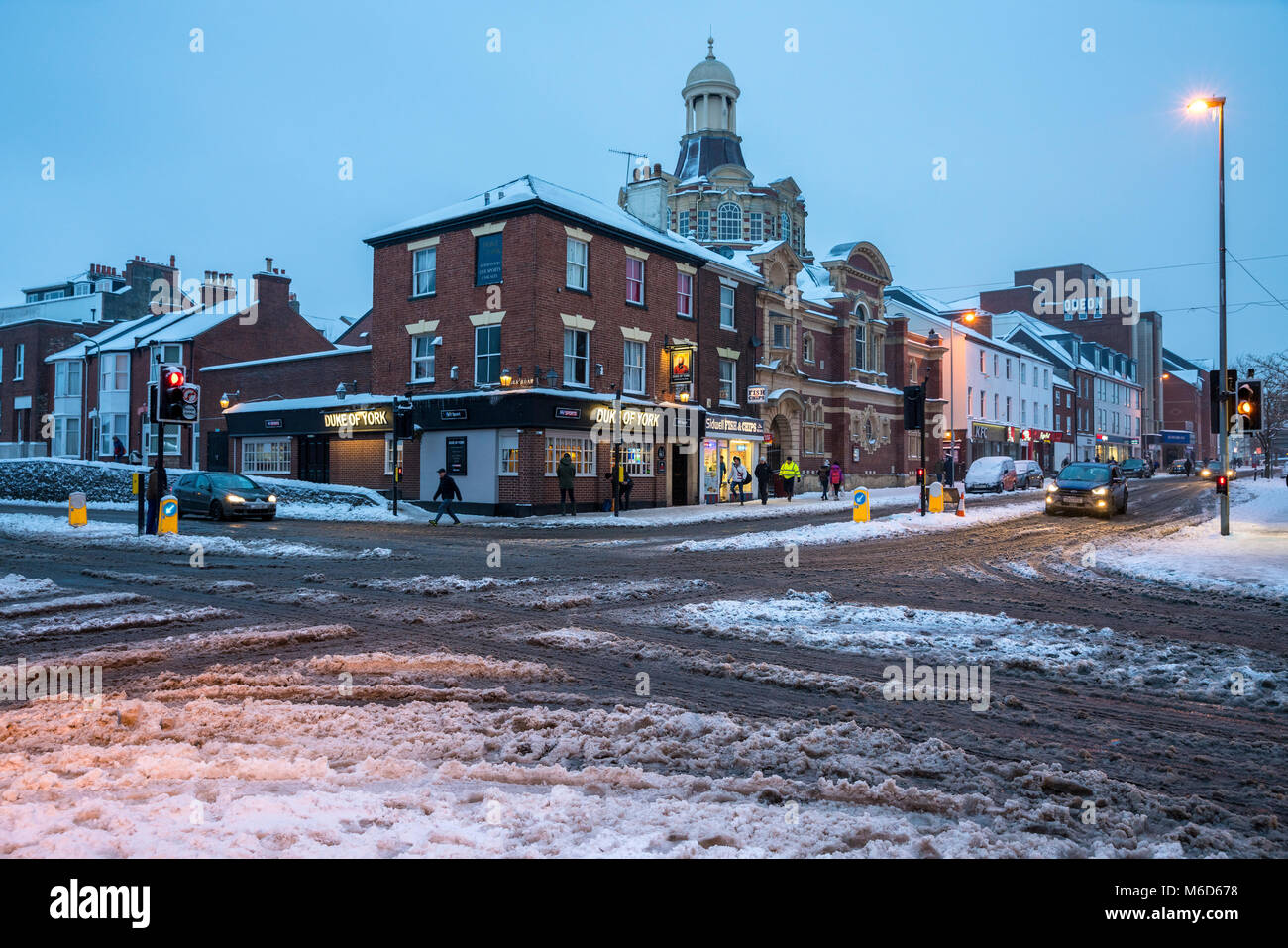 Exeter, Devon, UK. 2nd March 2018. UK Weather. Heavy snow and freezing ...