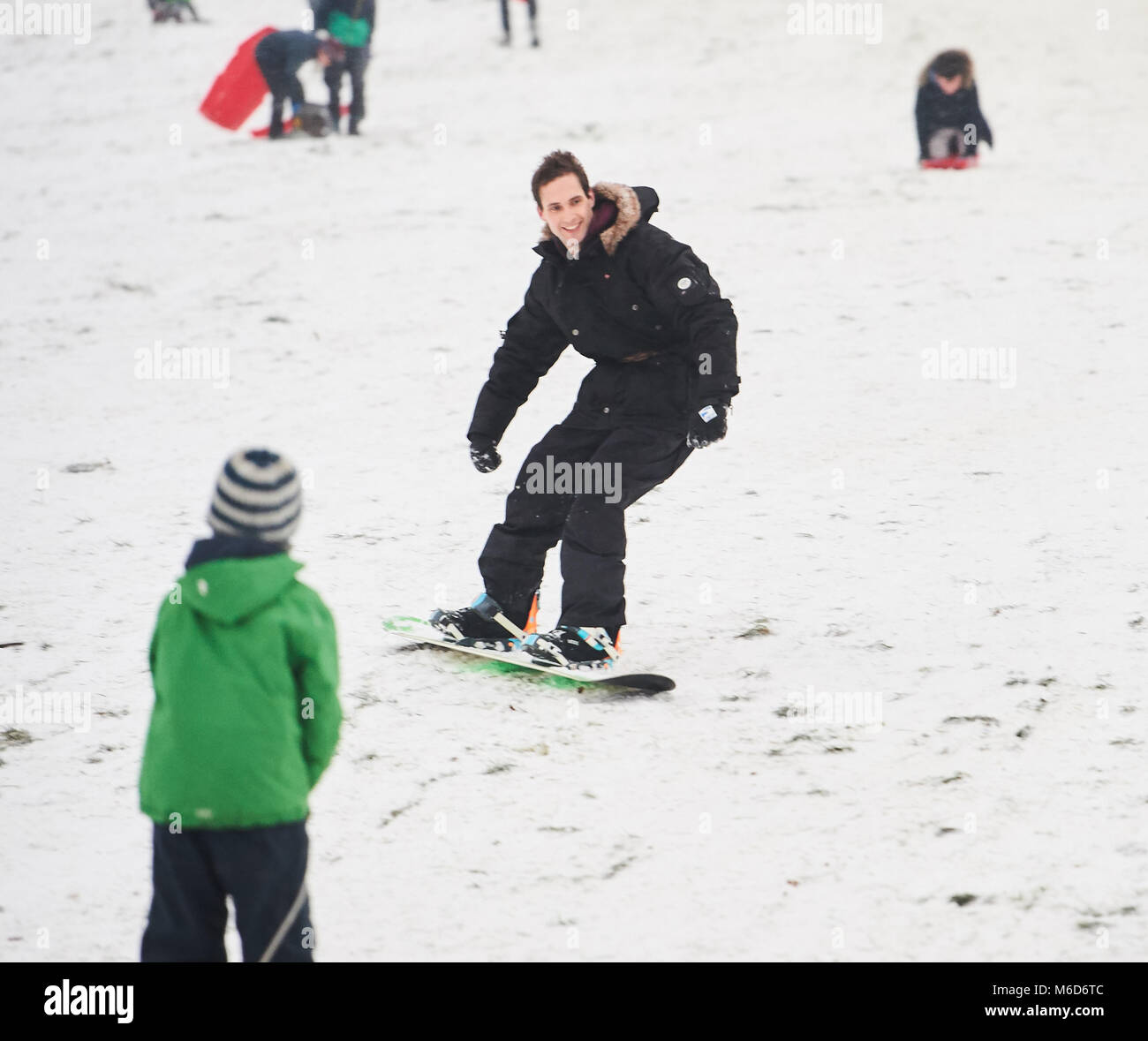 Sledge in evening snow storm hi-res stock photography and images - Alamy