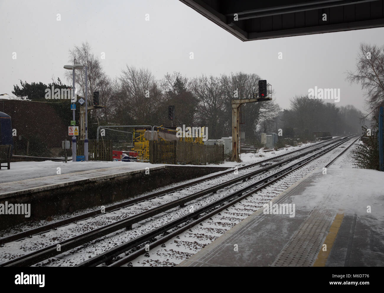 Orpington,UK,2nd March 2018,Snow on Orpington Station in Kent. The ...