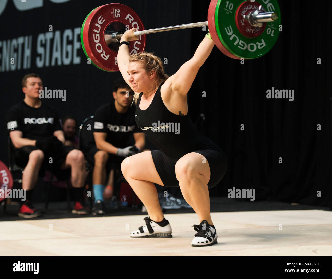 Columbus, Ohio, USA. 2 March, 2018. Paige Scott lifts 95 kilos in the ...