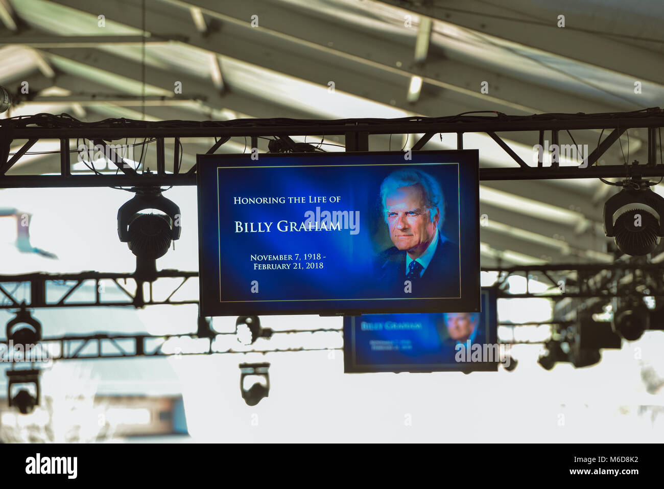 Charlotte, NC, 2 March, 2018. At what is now known as "Billy Graham's ...