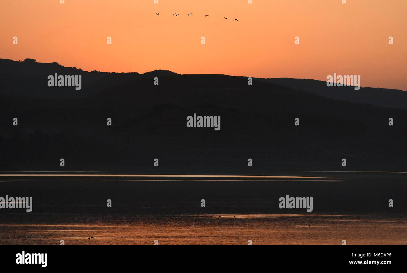 Huize. 2nd Mar, 2018. Photo taken on March 2, 2018 shows the sunrise at ...