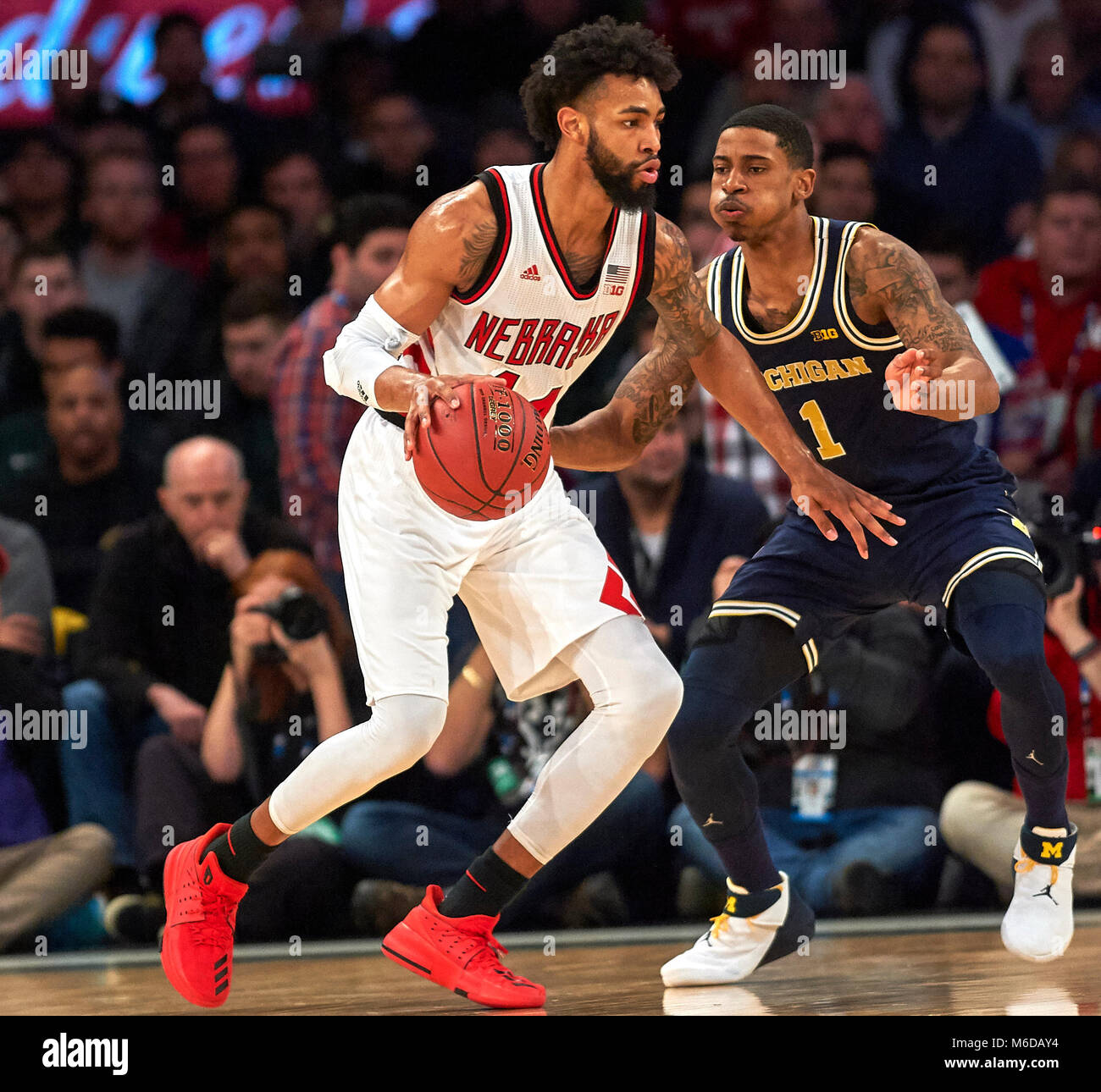 New York, New York, USA. 2nd Mar, 2018. Nebraska Cornhuskers forward ...