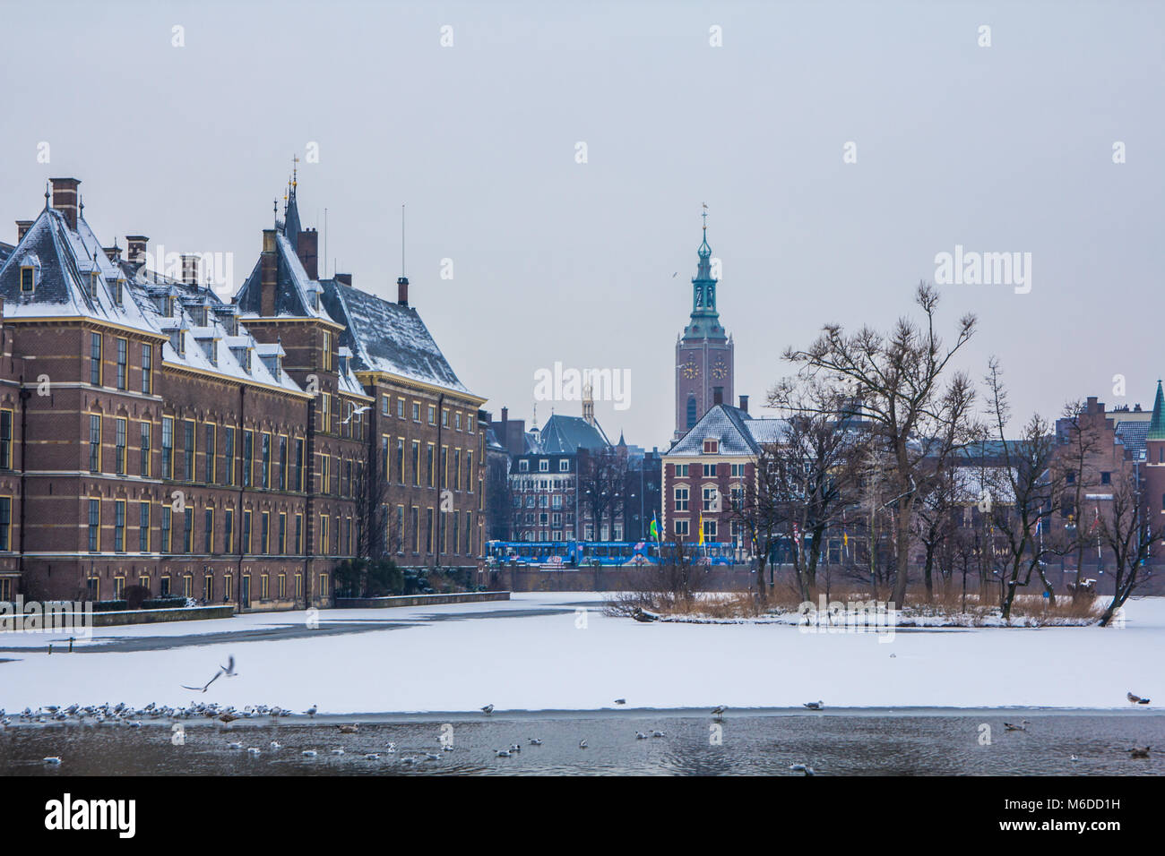 The Hague, the Netherlands - March 3 2018: Binnenhof and mauritshuis ...