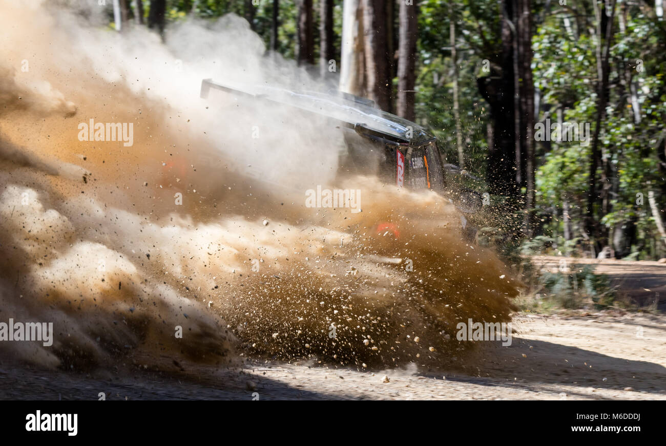 MELBOURNE, AUSTRALIA – MARCH 3: Eli Evans & Ben Searcy in a Mini Cooper ...