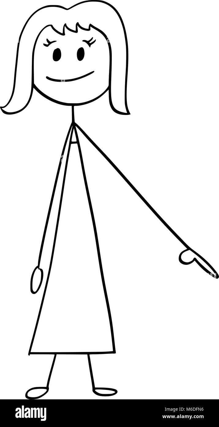 Drawing businesswoman manager standing Black and White Stock Photos ...