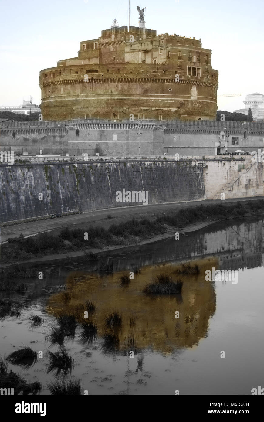 The ancient fortress of st Angel's castle in Rome Stock Photo - Alamy
