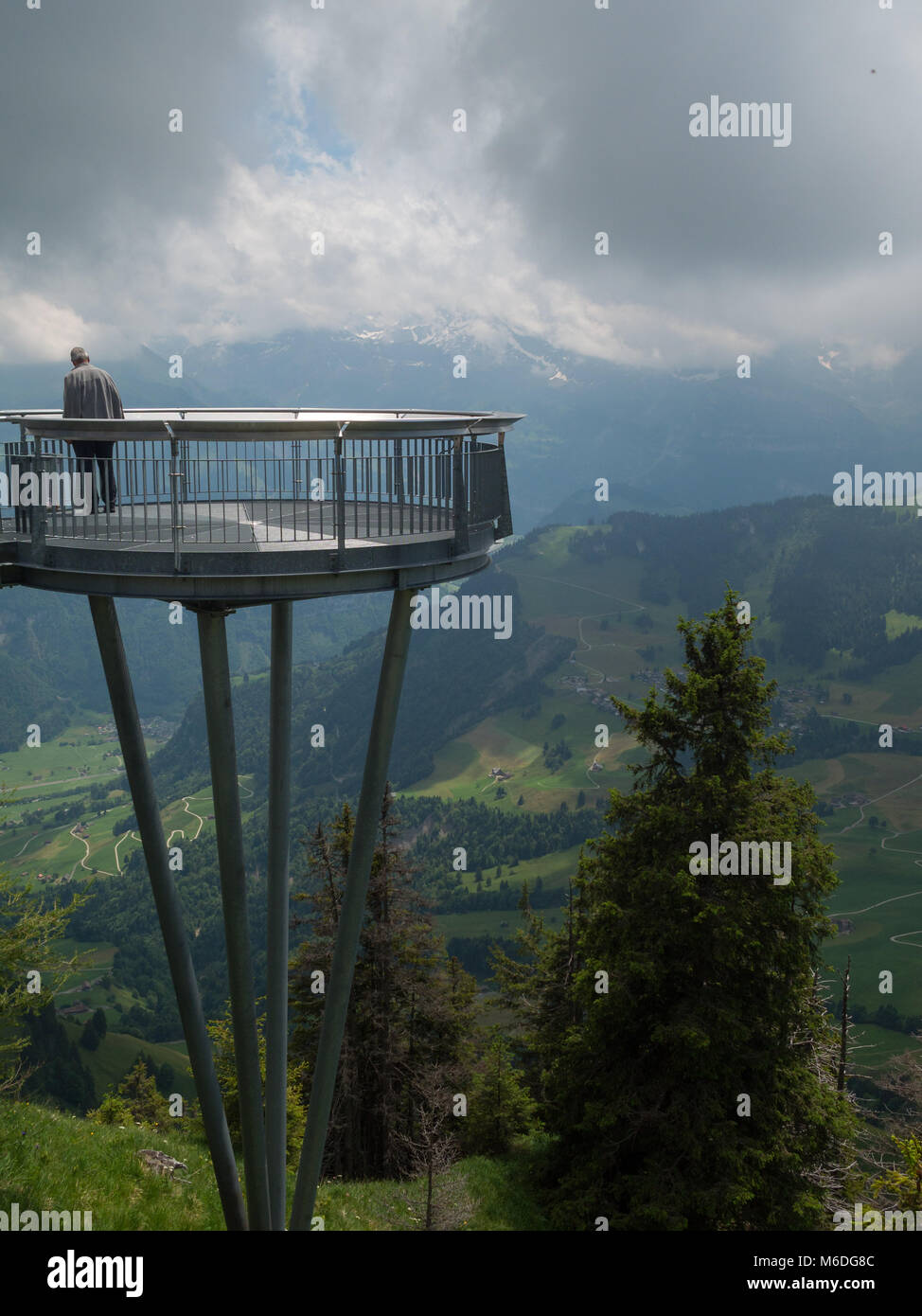 Man overlooking the landscape from Stanserhorn Stock Photo - Alamy