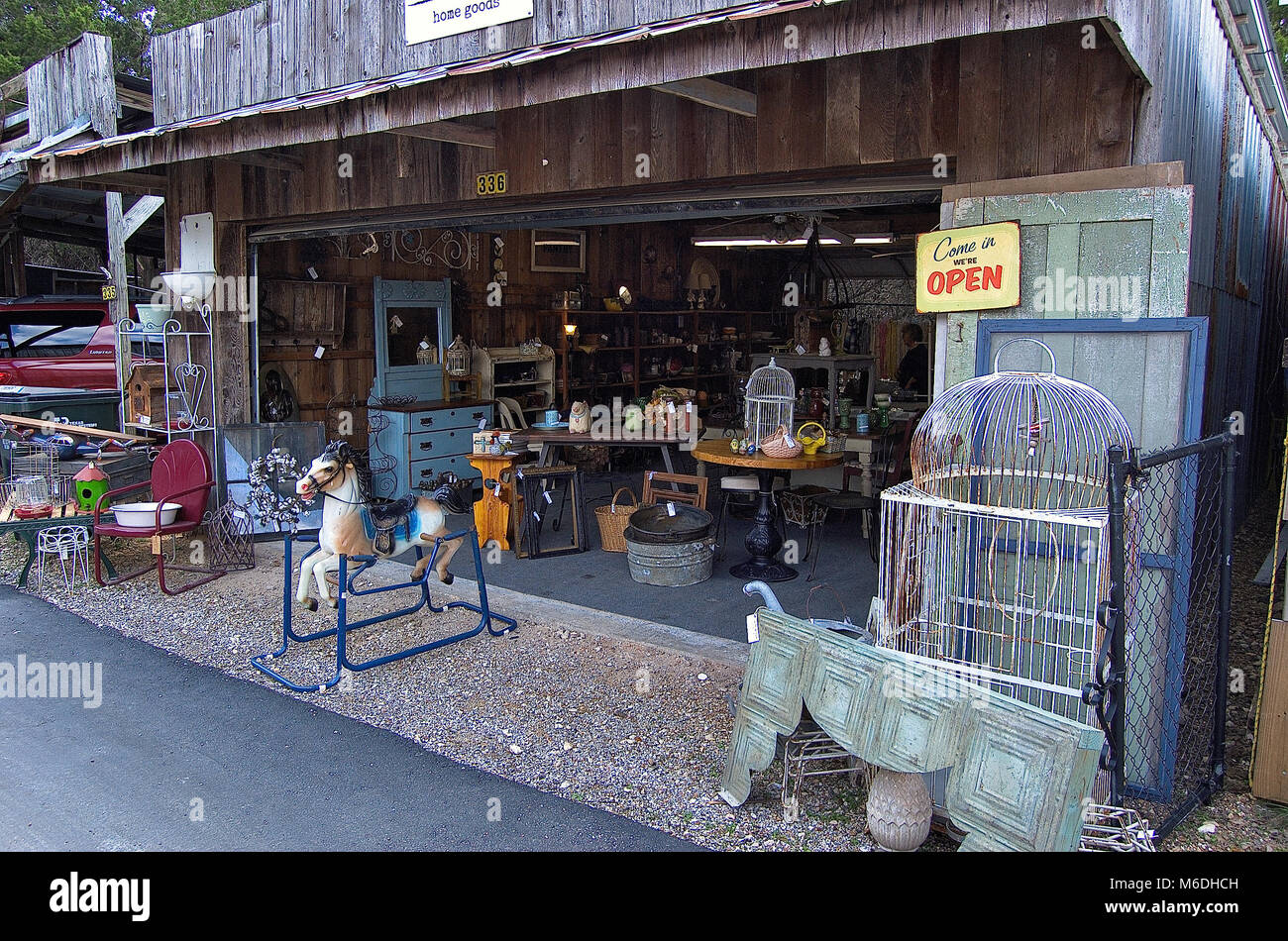 Booth in a flea market swap meet preparing for business Stock Photo - Alamy