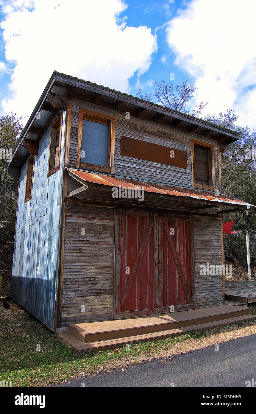 Vintage antique cowboy tiny house building Stock Photo - Alamy