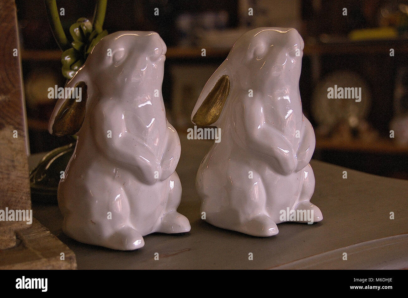 Ceramic bunny rabbits Stock Photo - Alamy