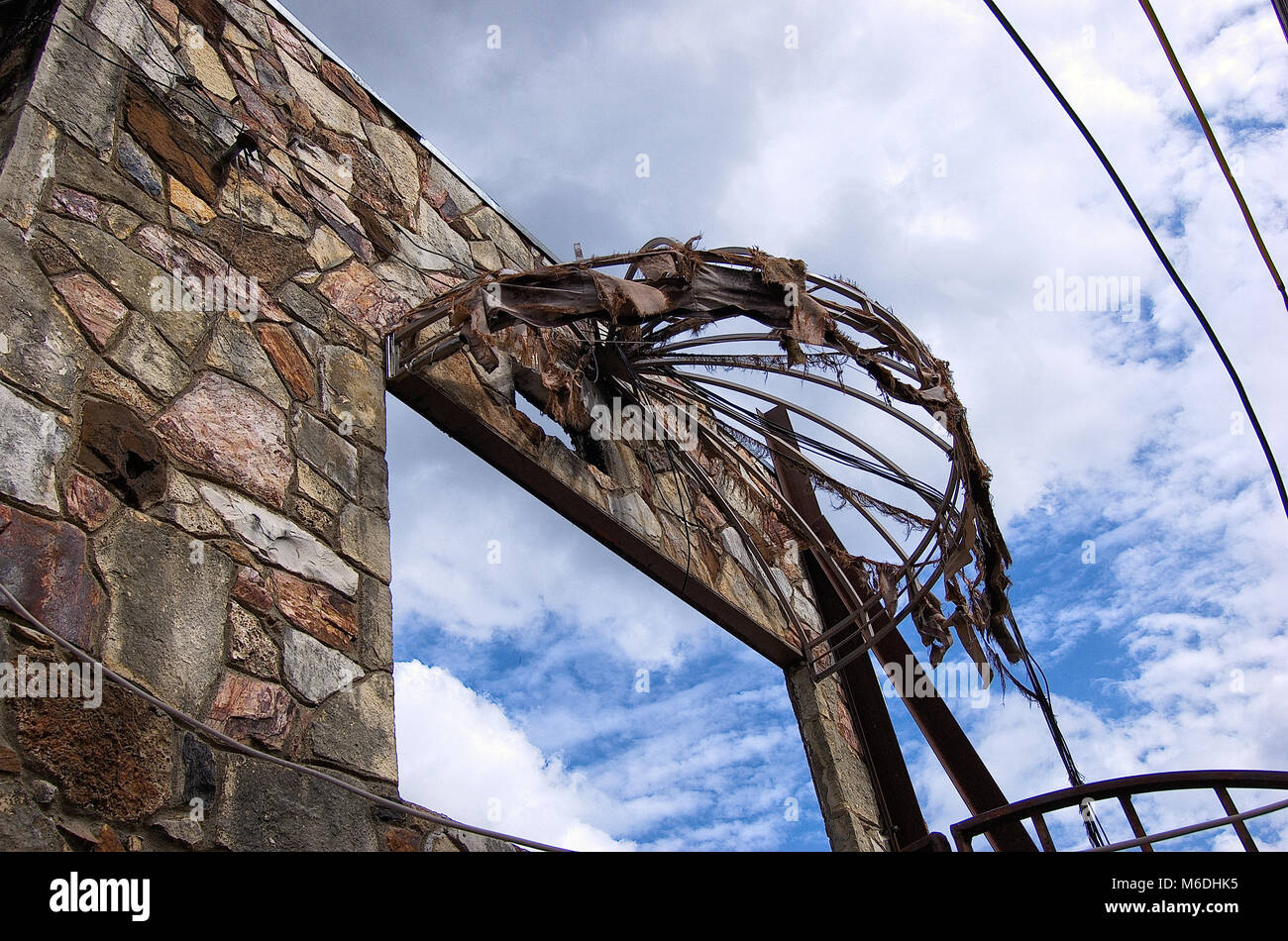 Rock facade of a burnt building Stock Photo - Alamy