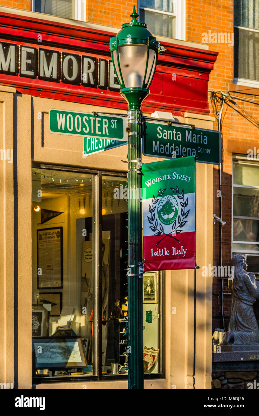 Wooster Street Sign New Haven, Connecticut, USA Stock Photo - Alamy