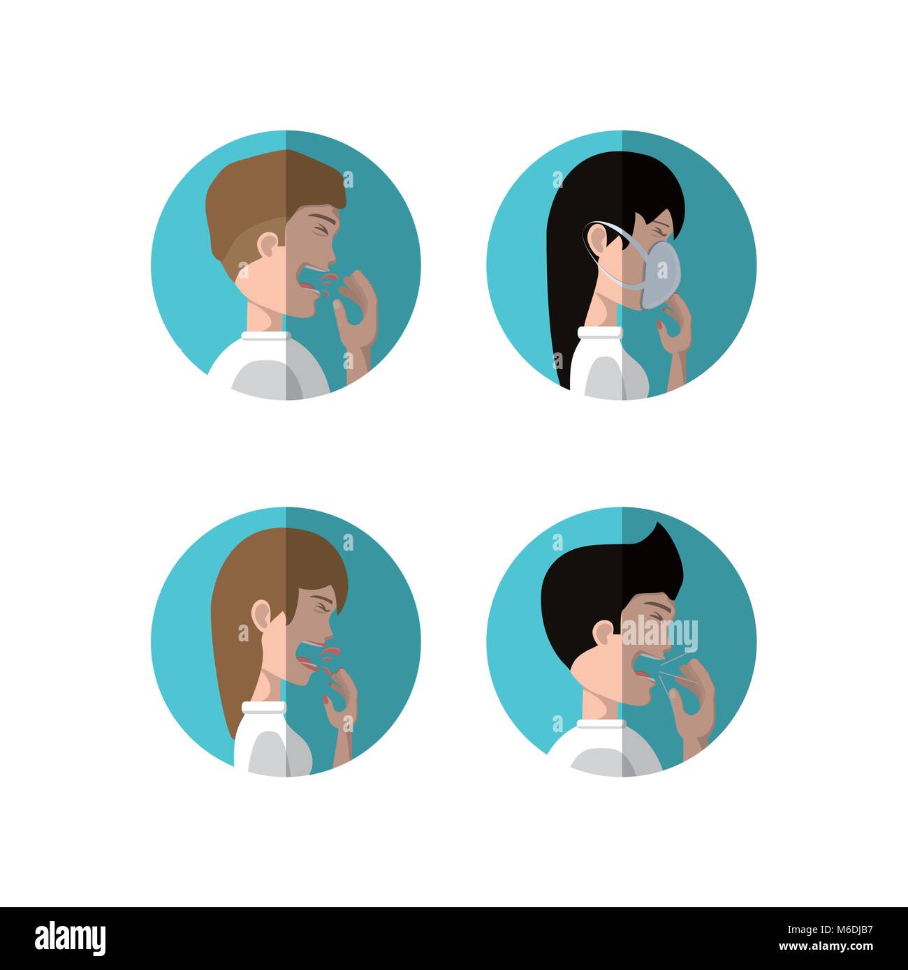 Tuberculosis design with icon set of people with the symptoms over ...