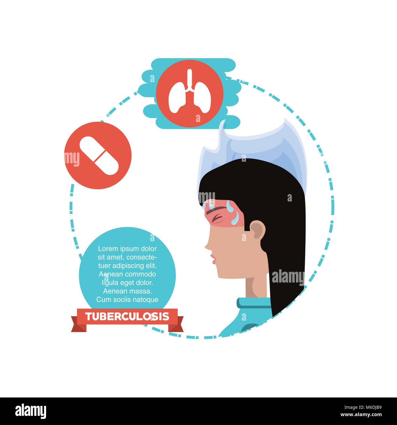 Tuberculosis infographic design with medical pills and lungs with woman ...