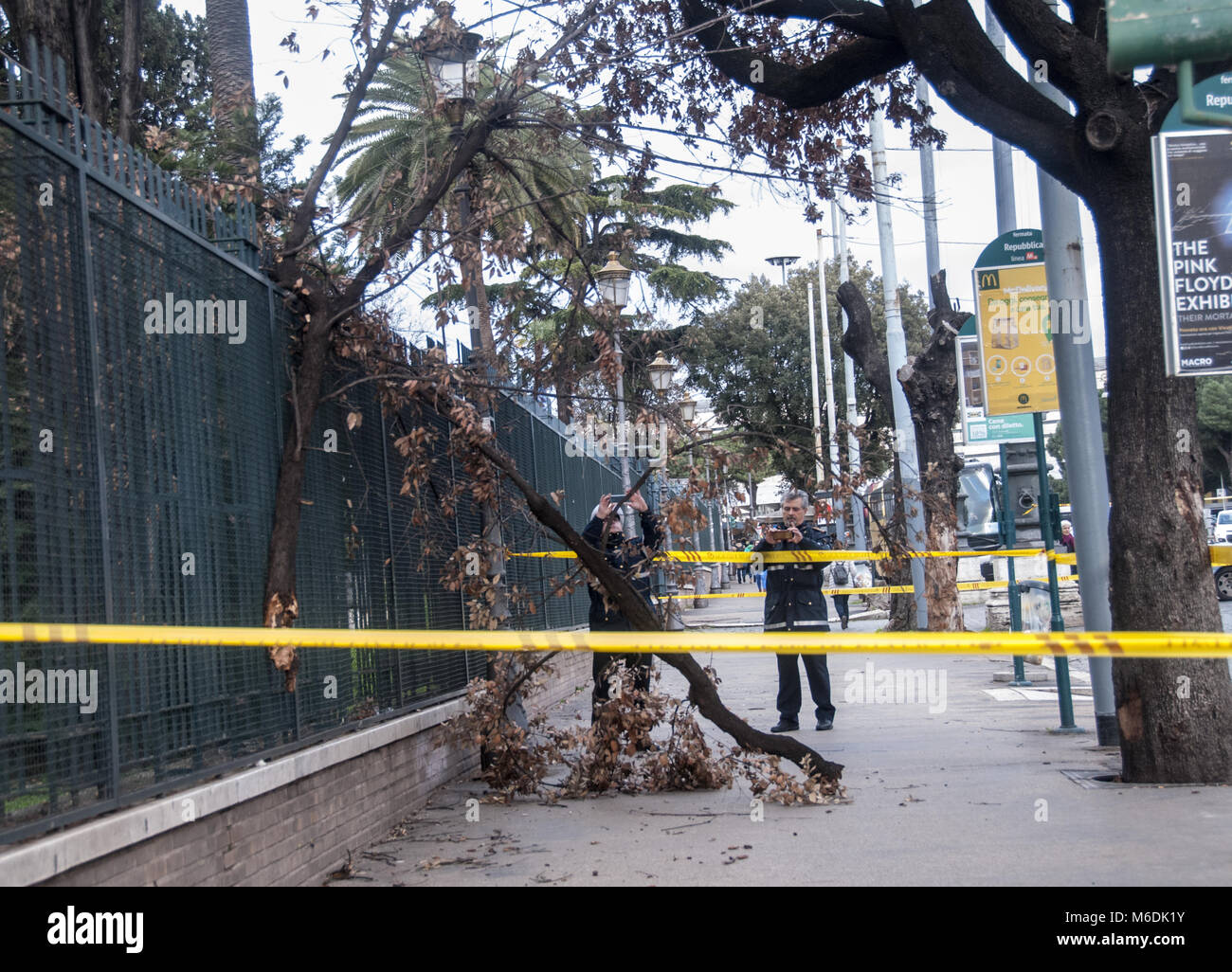 Rome, Italy. 02nd Mar, 2018. Strong gusts of wind in Rome have caused ...