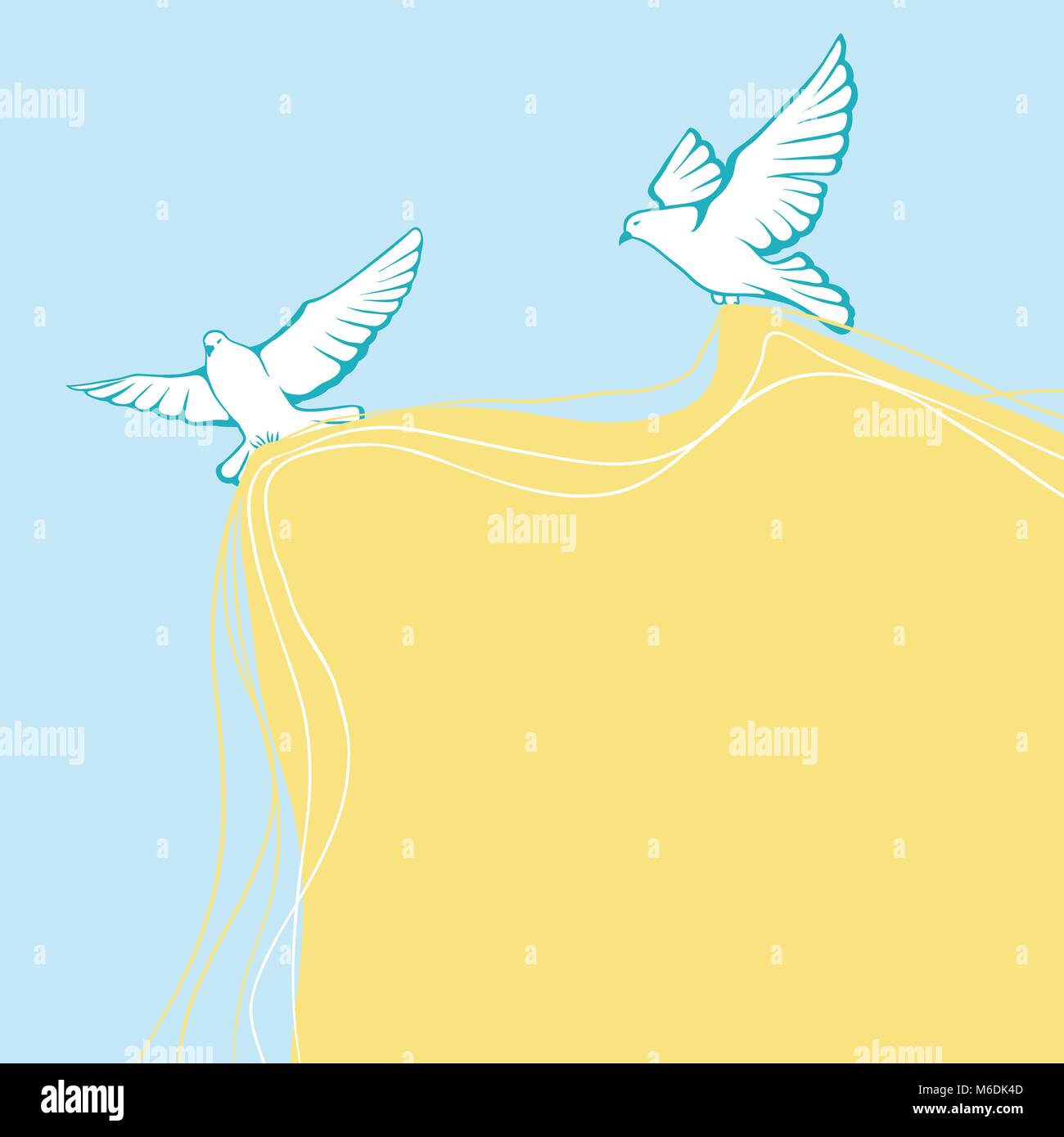 Flying pigeons background. Hand drawn vector illustration Stock Vector ...