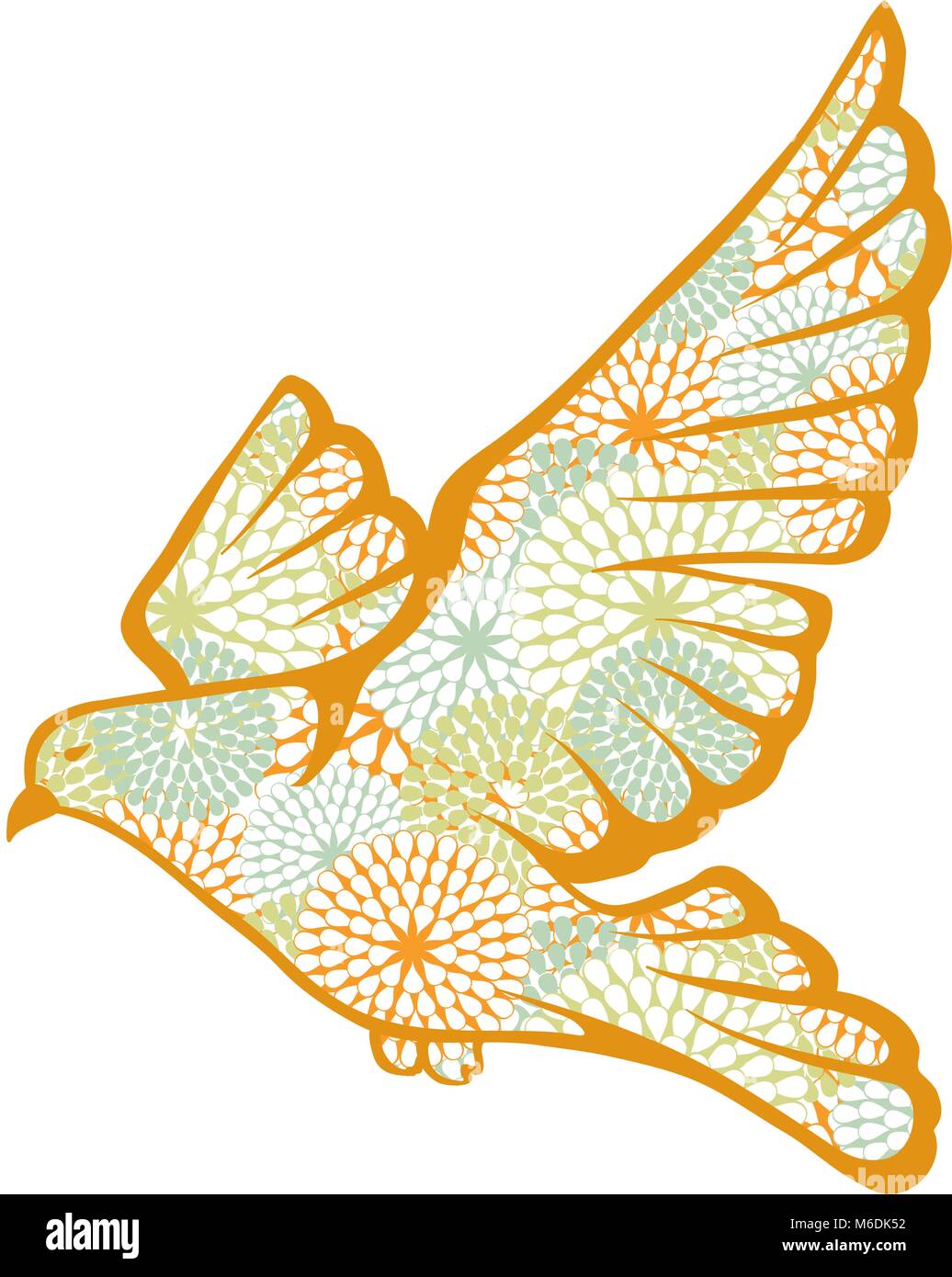 Hand drawn vector pigeon made of flower pattern Stock Vector Image ...