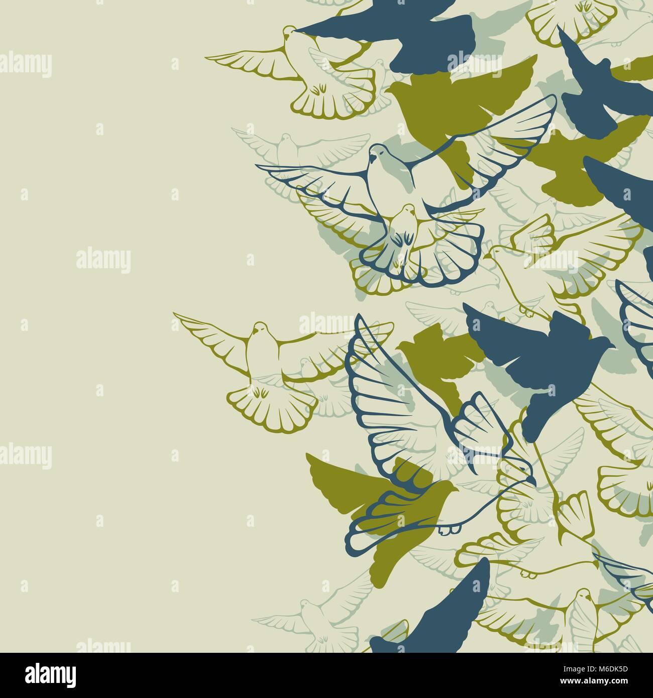 Vector seamless pattern of a flock flying pigeons Stock Vector Image ...